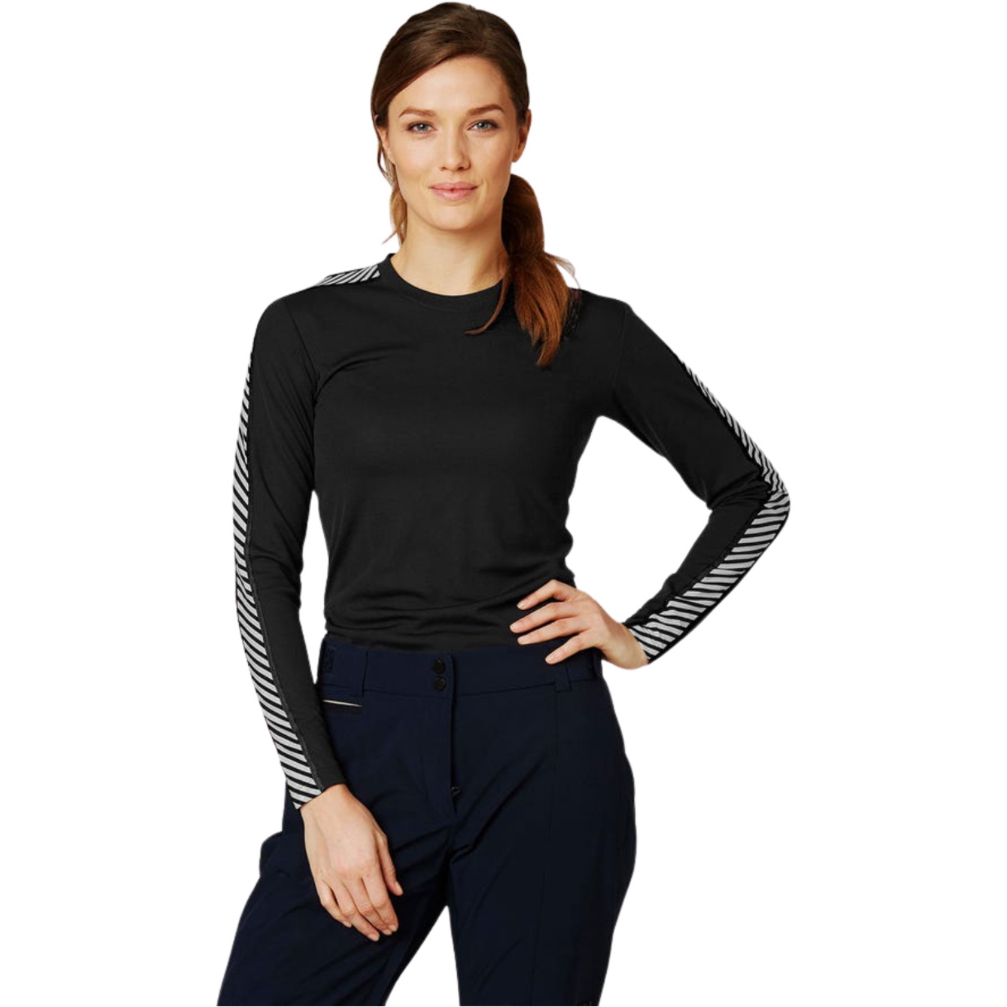 2025 Helly Hansen Womens HH Lifa Crew Base Layer 48326 - Black - Sailing - Sailing | Wetsuit Outlet